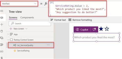 power apps rating control how to use