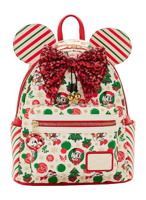 Loungefly Minnie Mouse Christmas Holiday Themed Womens Double Strap