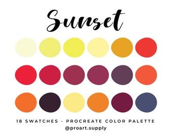 FALL PROCREATE Color Palette Hex Codes Red Orange Etsy