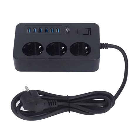 Xij Bloc Multiprise Multiprise Usb Avec Cble De 2 M 6 6 Pieds Prise