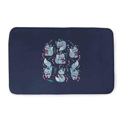 Winter Foxes None Memory Foam Bath Mat Vallina84 By Teefury