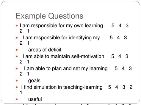 Ppt Self Rating Scale Of Self Directed Learning Srssdl Powerpoint