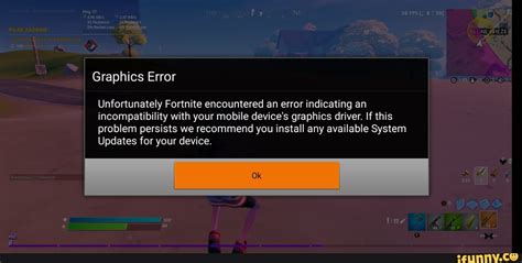 Graphics Error Unfortunately Fortnite Encountered An Error Indicating