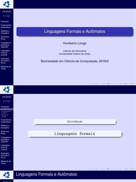 Introdução Aos Modelos Matemáticos De Linguagens Formais E Autômatos