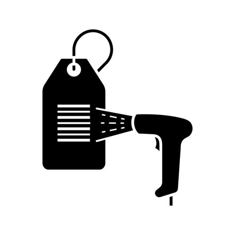 Barcode Reader Scanning Hang Tag Glyph Icon Store Price Label Scanning