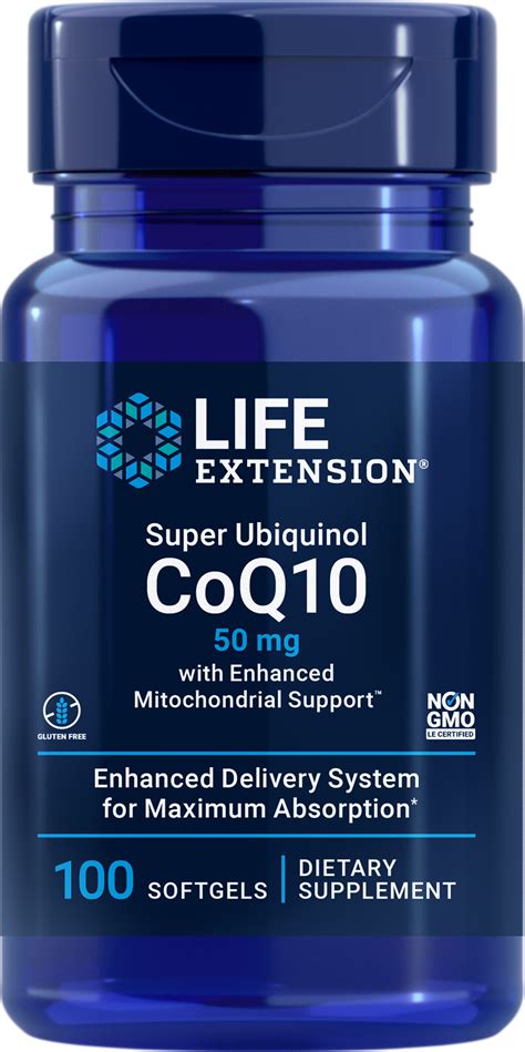 Super Ubiquinol Coq10 50 Mg Cellular Energy Life Extension