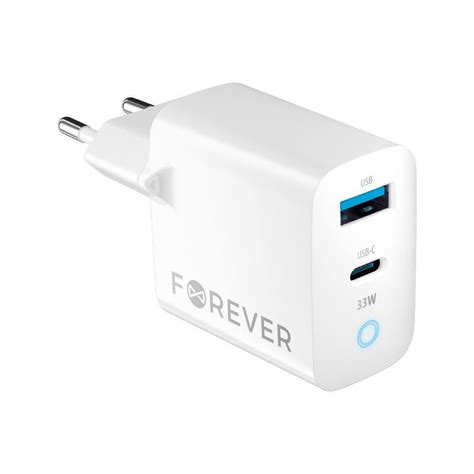Forever Φορτιστής Χωρίς Καλώδιο με Θύρα Usb A και Θύρα Usb C και