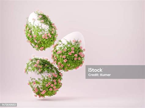 부활절 달걀이 있는 3d 봄 꽃 장면 분홍색 배경에 연단 디스플레이 부활절 달걀에 대한 스톡 사진 및 기타 이미지 부활절