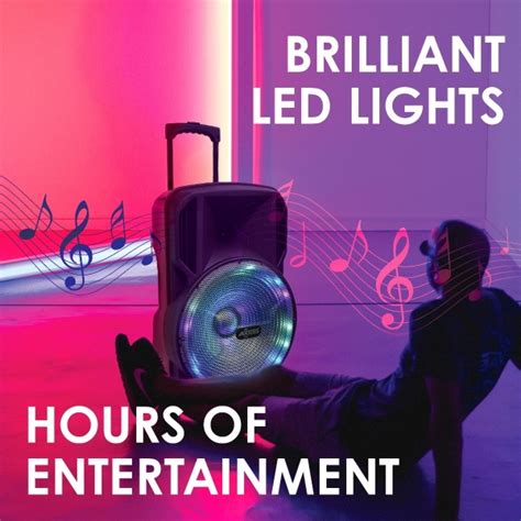 Bluetooth Party Speaker Round Brilliant LED Lights AXESS USA