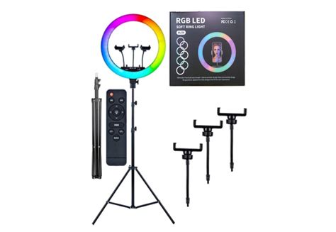 Цветная кольцевая лампа 36см RGB LED Soft Ring Light MJ36, пульт ...