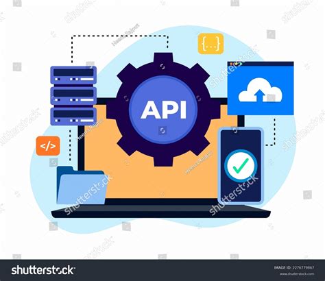 application programming interface concept internet network stock vector