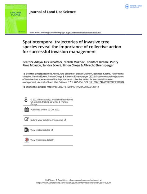 Pdf Spatiotemporal Trajectories Of Invasive Tree Species Reveal The