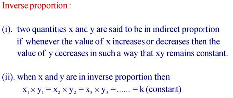 Direct And Inverse Proportions Formula For Th Class Formula In Maths