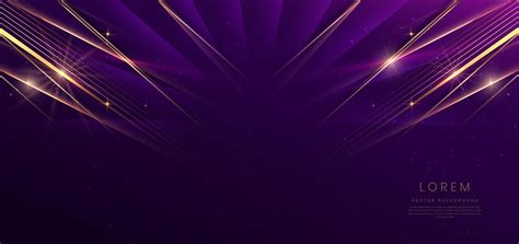 Abstract Elegant Dark Purple Background With Golden Lighting Effect