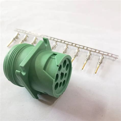 Deutsch 9 Pin Sae J1939 Green Male Connector Kit For 16 18awg Solid Pins