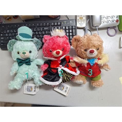 絕版 Disney 小熊學校 大學熊 Unibear 摩卡 玩偶 娃娃 愛麗絲 Ss號 蒂蒂 紅心皇后 瘋帽 蝦皮購物