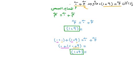 فيديو السؤال إيجاد مجموع متجه والمتجه الصفري نجوى