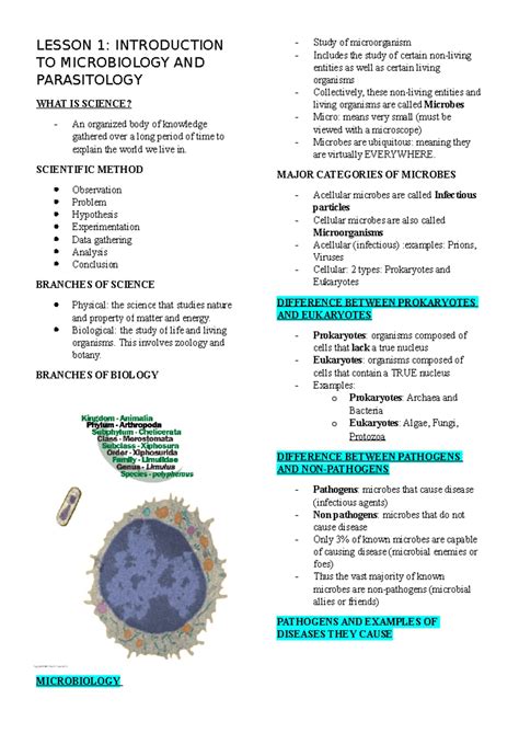Mp Lec Microbiology And Parasitology Lecture Notes Microbiology And