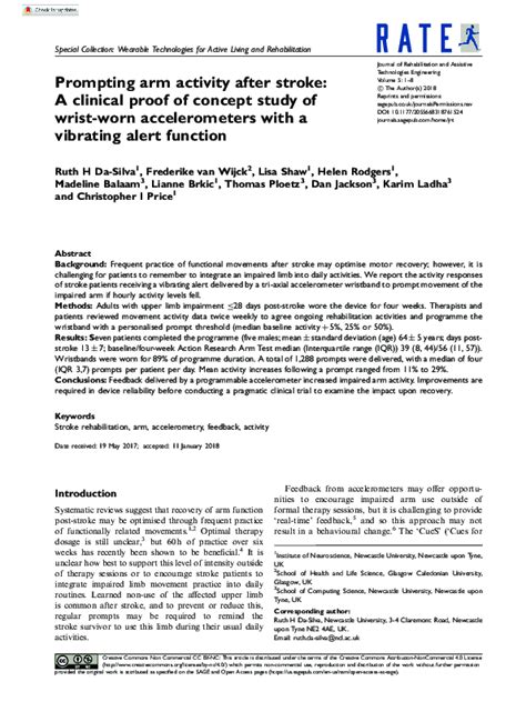 Pdf Prompting Arm Activity After Stroke A Clinical Proof Of Concept