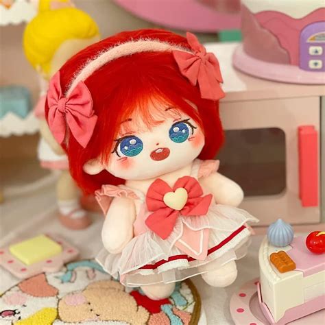 20cm Plush Doll Red Girl Naked Humanoid Stuffed Body No Attribute 8