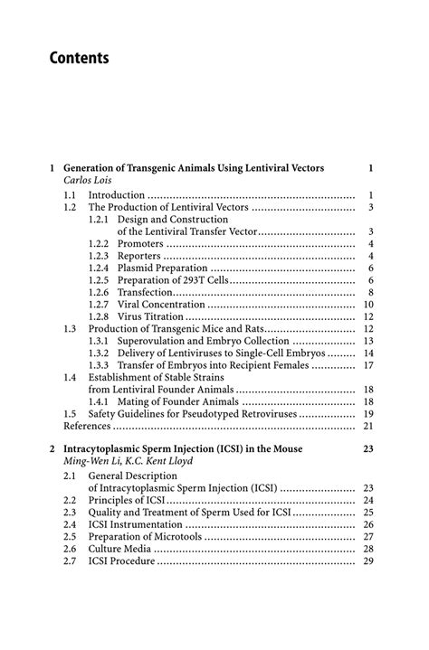 Pdf Generation Of Transgenic Animals Using Lentiviral Vectors