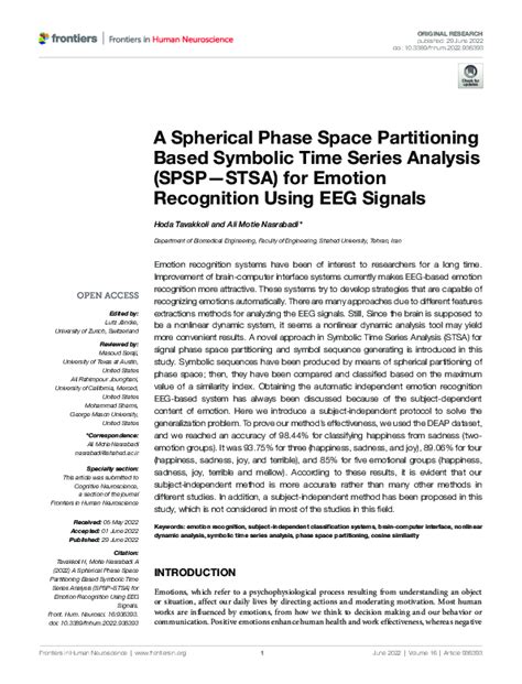 Pdf A Spherical Phase Space Partitioning Based Symbolic Time Series