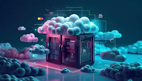 Concept Of Safe Cloud Storage Illustration Stock Illustration Illustration Of Circle Storage