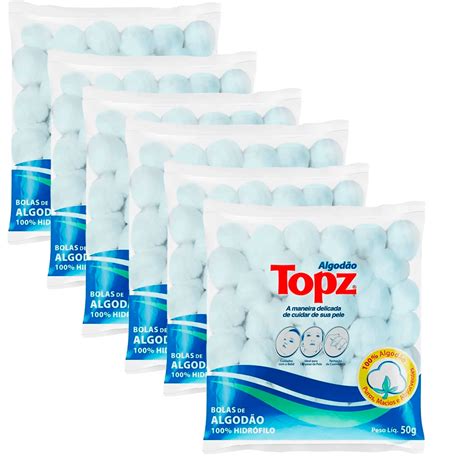 Kit Algodão Topz Bola 50g 6 Unidades Lojas Rede