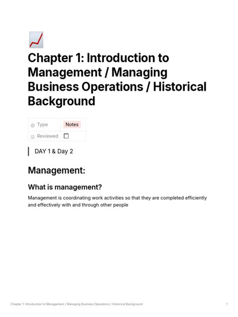 Chapter 1 Introduction To Management Managing Business Operations Historical Background ...