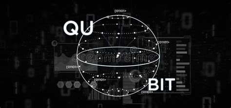 Quantum Computing Concept With Qubit Icon 3d Rendering Stock