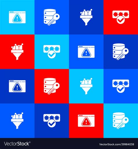 Set Browser With Exclamation Mark Server Security Vector Image