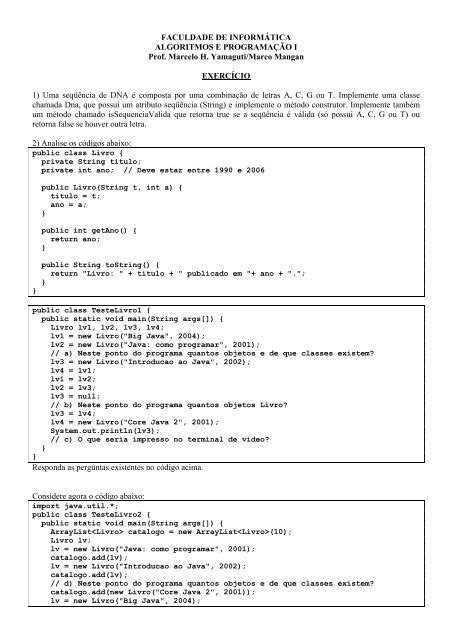 FACULDADE DE INFORMÁTICA ALGORITMOS E PROGRAMAÇÃO