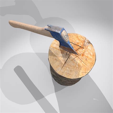Axe In Log Modelo 3d 29 Max Unknown Free3d