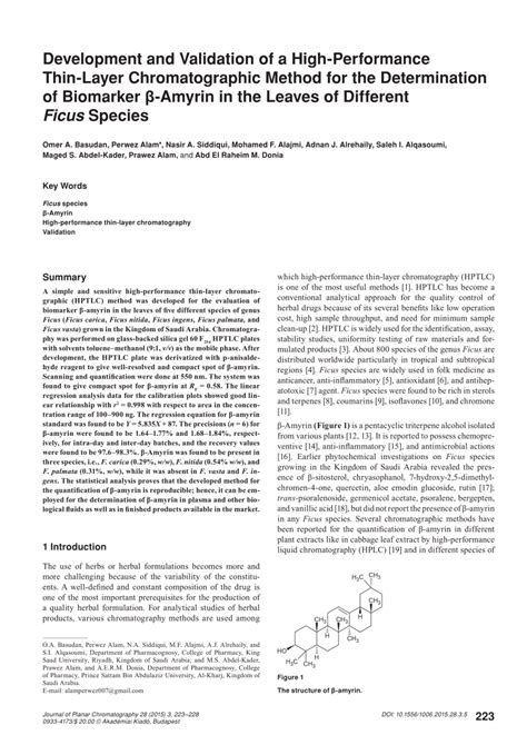 Pdf Development And Validation Of A High Performance Thin Layer