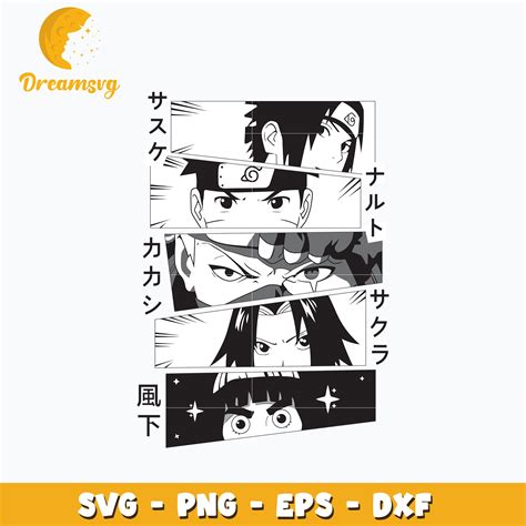 Naruto Characters Black White Svg Anime Svg Naruto Anime Svg