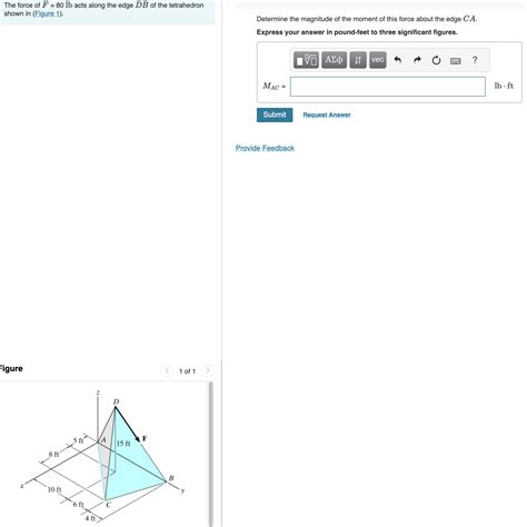 Solved The Force Of F 80lb Acts Along The Edge DB Of The