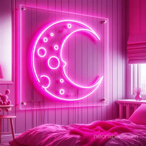 Pink Moon Neon Sign Led Light Wall Decor Neonxpert