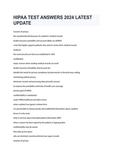 Hipaa Test Answers 2024 Latest Update Hipaa Stuvia Us