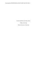 Professional Roles And Values Task 1 Revised Docx Running Head