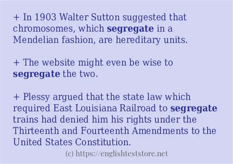 In Sentence Use Of Segregate Englishteststore Blog