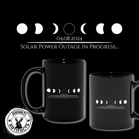 Solar Power Outage In Progress 2024 Eclipse April Eclipse 2024 Solar Eclipse Black Mugs