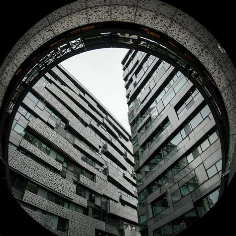 Modern Architectural Complex Features Two Buildings With Angular