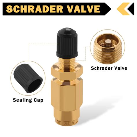 Cheemuii 4 Pcs 1 4 Inflation Schrader Valve
