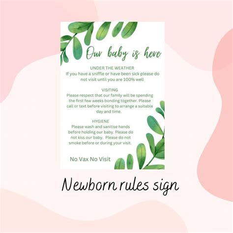 Newborn Rules Sign Bundle