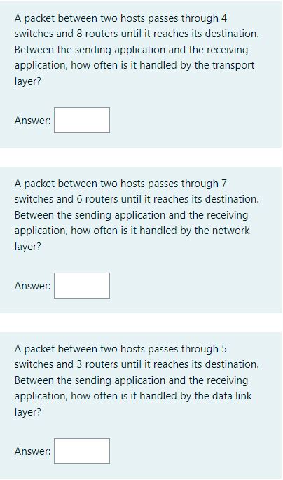 Solved A Packet Between Two Hosts Passes Through 4 Switches