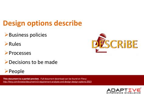 V3 Requirement Analysis And Design Design Options Ppt Slide Deck