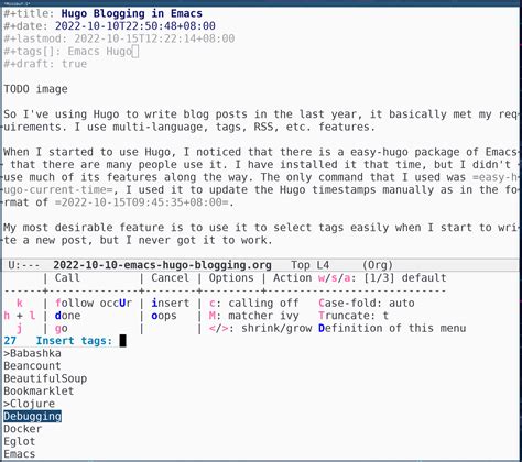 Hugo Blogging In Emacs Ken Huang
