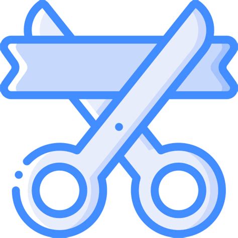Ribbon Cutting Basic Miscellany Blue Icon