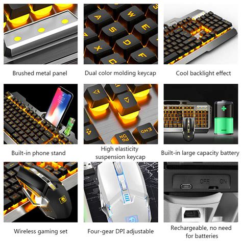 2 4g Wireless Backlit Rechargeable Keyboard And Mo Grandado