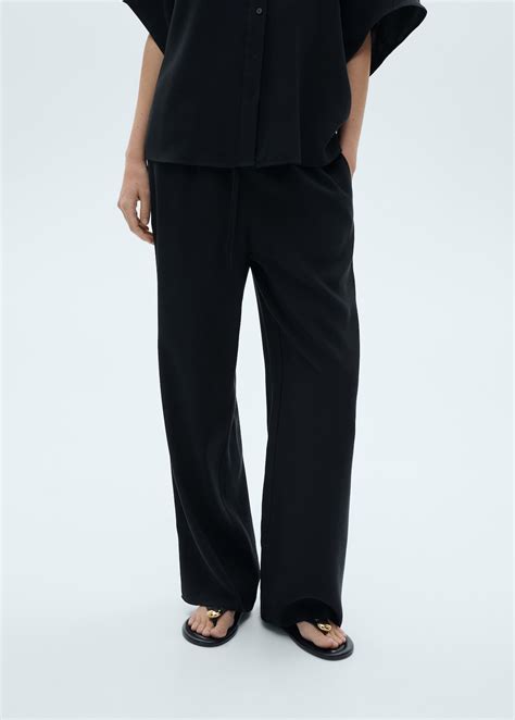 Flowy Straight Fit Trousers Women Mango Philippines
